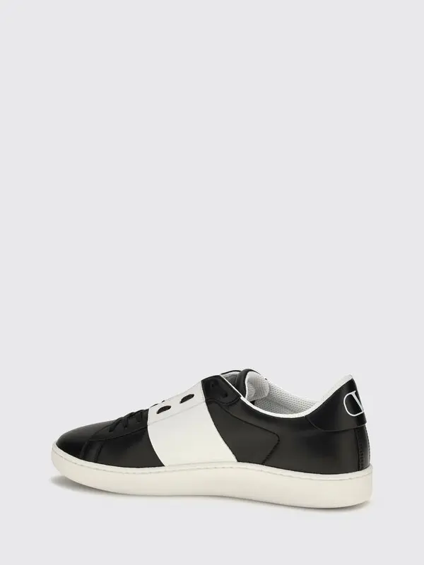 Valentino Garavani Open Calf Leather Sneakers With Vlogo Signature - Black