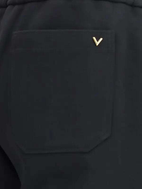 Valentino Garavani Cotton Blend Jogging Trousers With Vlogo Signature Detail