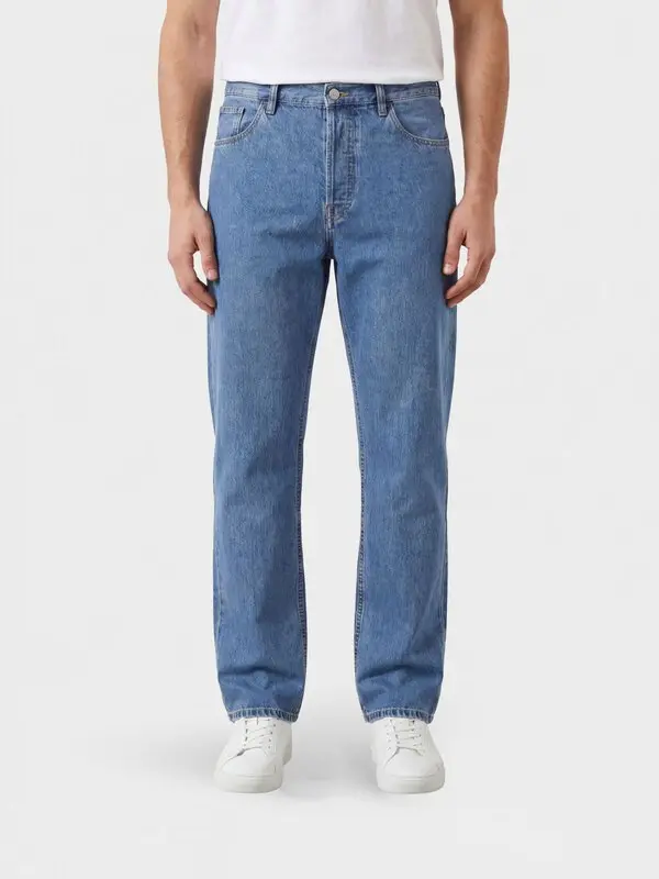 Valentino Garavani Straight-leg Cotton Denim Jeans With Rear Logo - Blue
