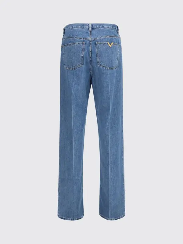 Valentino Garavani Straight-leg Cotton Denim Jeans With Rear Logo