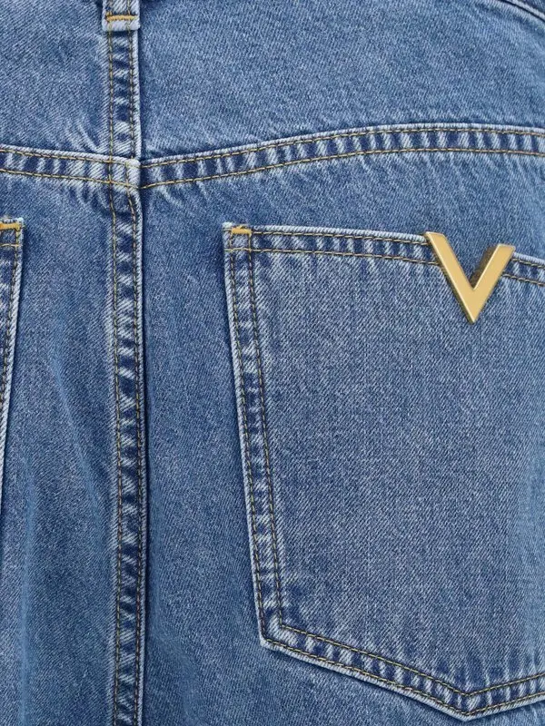 Valentino Garavani Straight-leg Cotton Denim Jeans With Rear Logo