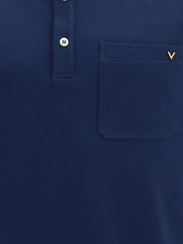 Valentino Garavani Cotton Polo Shirt With Vlogo Signature And Patch Pocket