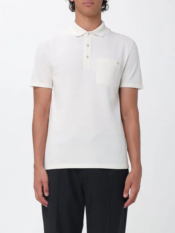 Valentino Garavani Cotton Polo Shirt With Vlogo Signature And Patch Pocket - Ivory