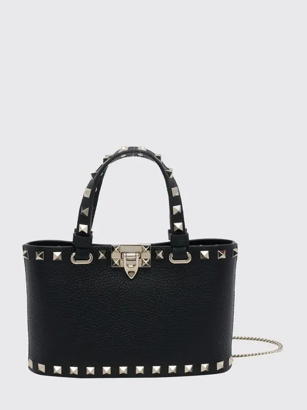 Valentino Garavani Rockstud Grained Calf Leather Mini Handbag - Black