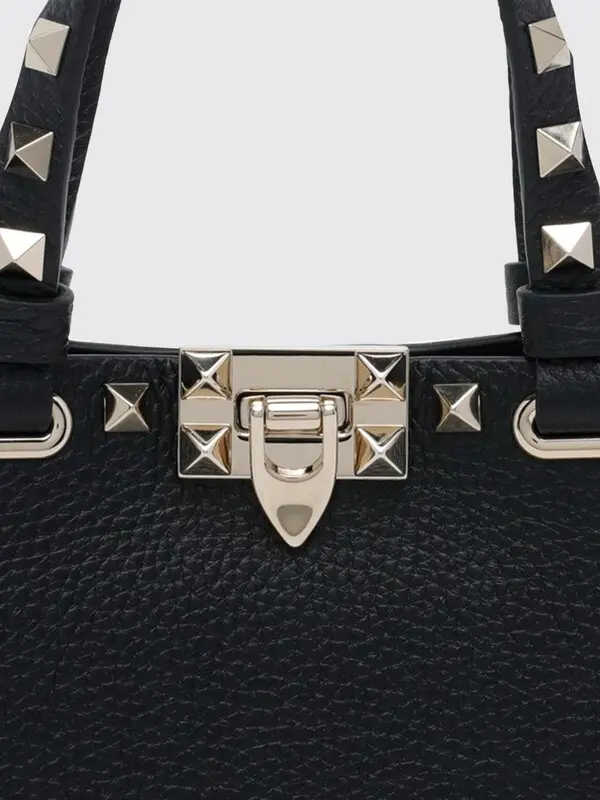 Valentino Garavani Rockstud Grained Calf Leather Mini Handbag - Black