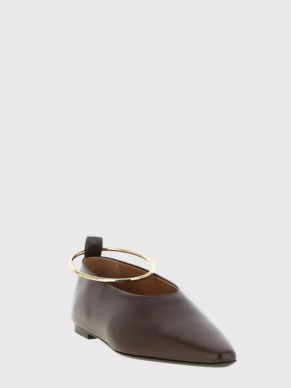 JIL SANDER Ring Goatskin Ballet Flats - Brown