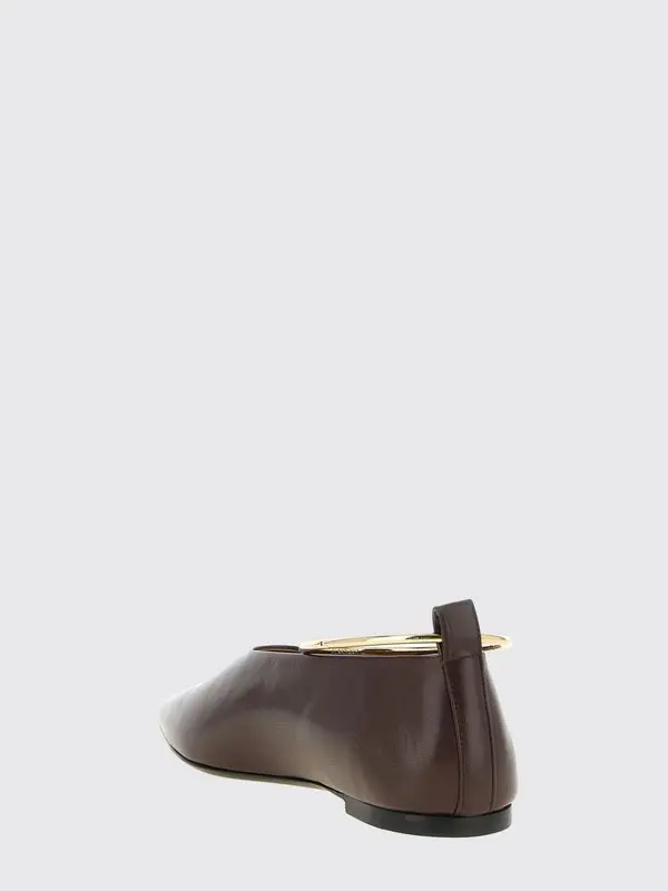 JIL SANDER Ring Goatskin Ballet Flats - Brown