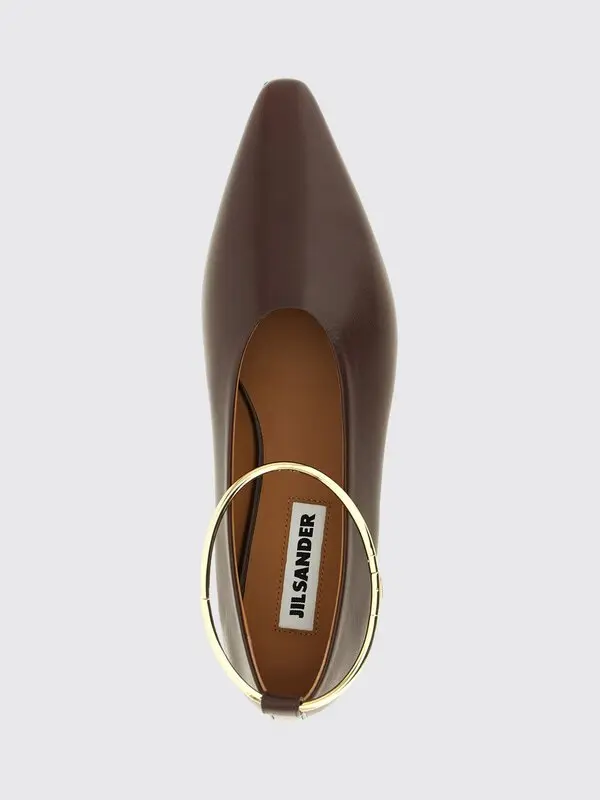 JIL SANDER Ring Goatskin Ballet Flats - Brown