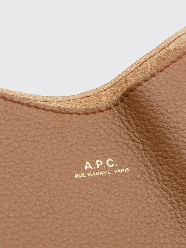 A.p.c. Grained Leather Shoulder Bag With Logo Detail