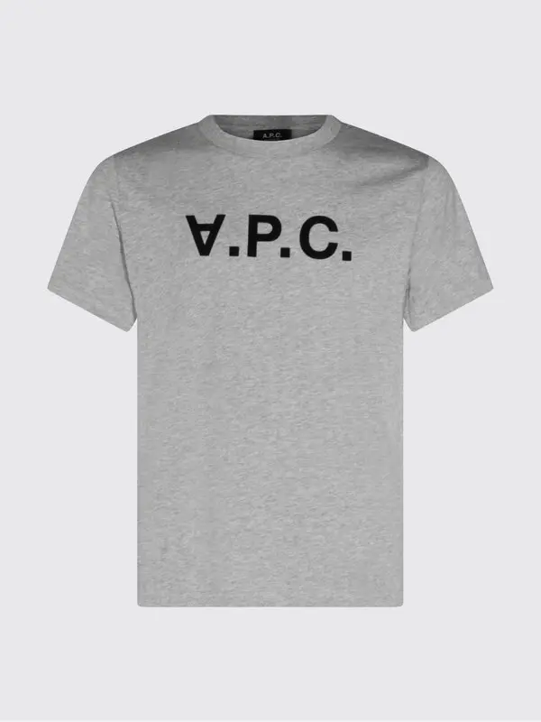 A.p.c. Slim Fit Cotton T-shirt With Contrasting Logo - Grey