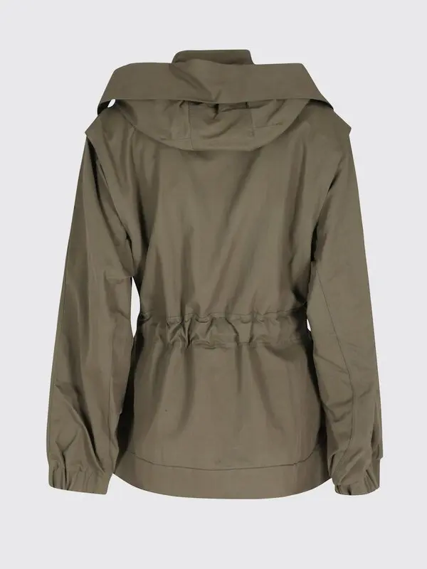 OOF WEAR Short Cotton Blend Windbreaker Jacket With Hood And Waist Belt