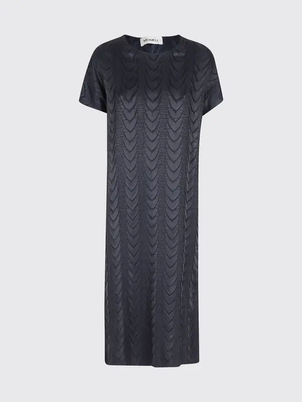 MEIMEIJ Meimei Crêpe Midi Tunic With Crew Neck And Sequin Appliqu