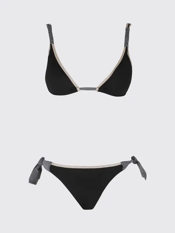IV.AM Lory Triangle Bikini With Abstract Print - Black