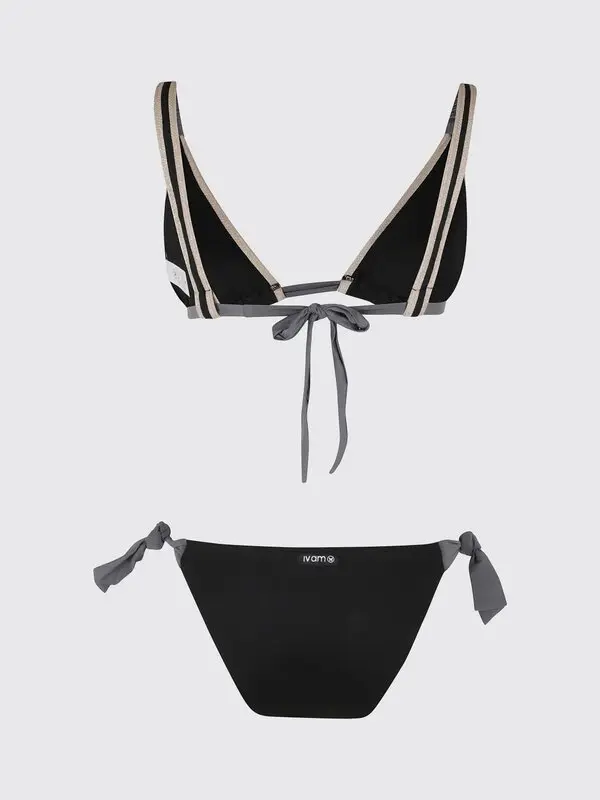 IV.AM Lory Triangle Bikini With Abstract Print - Black