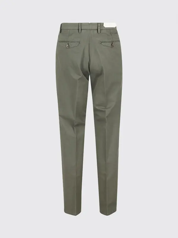 BRIGLIA 1949 Slim Fit Chinos In Cotton Linen Blend - Green