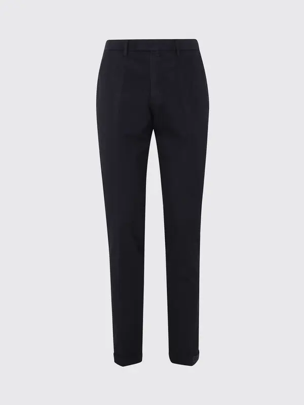 BRIGLIA 1949 Slim Fit Tailored Trousers In Cotton Linen Blend - Blue