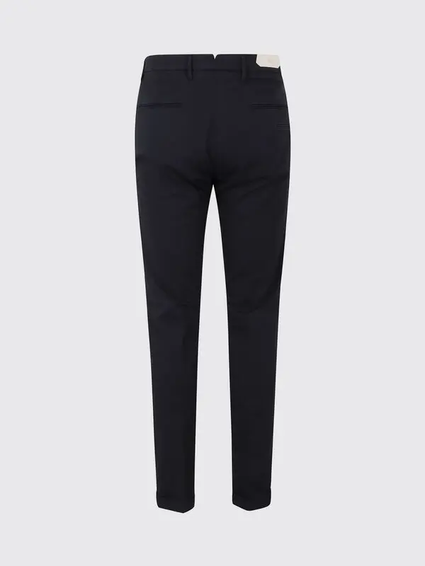 BRIGLIA 1949 Slim Fit Tailored Trousers In Cotton Linen Blend - Blue