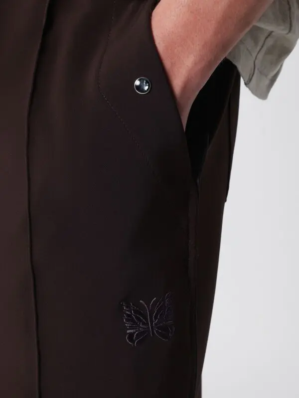 Needles Flared Stretch Technical Fabric Trousers With Elasticated Waist - Brown
