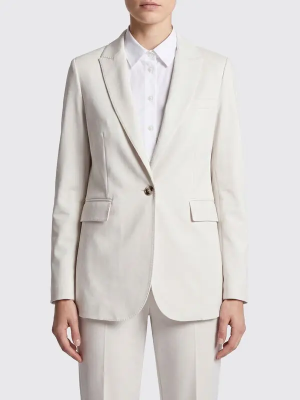 CIRCOLO 1901 Single-breasted Cropped Cotton Blazer With Notched Lapels - Hazel