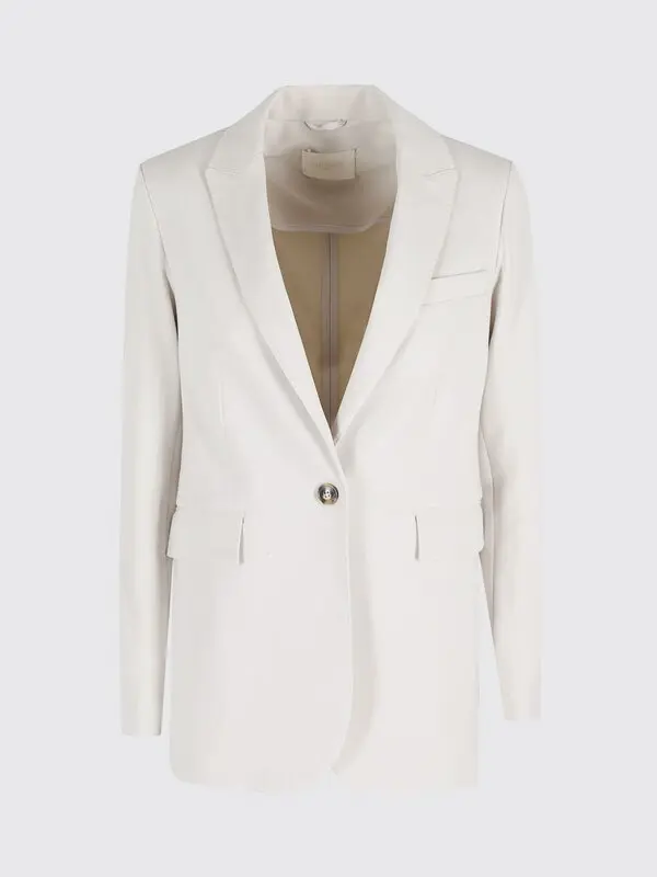 CIRCOLO 1901 Single-breasted Cropped Cotton Blazer With Notched Lapels - Hazel
