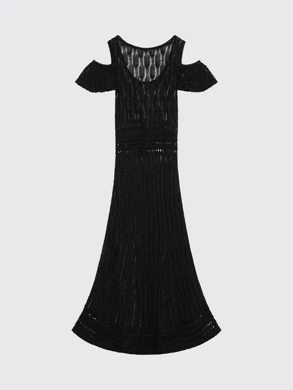 JW Anderson Off-the-shoulder Crochet Knit Midi Dress