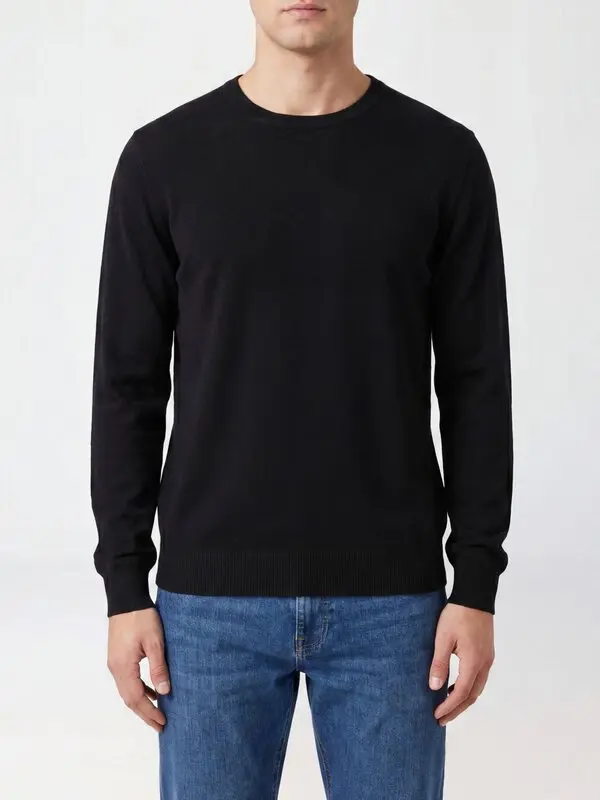 KANGRA Long-sleeved Pure Cotton Crewneck Jumper - Black