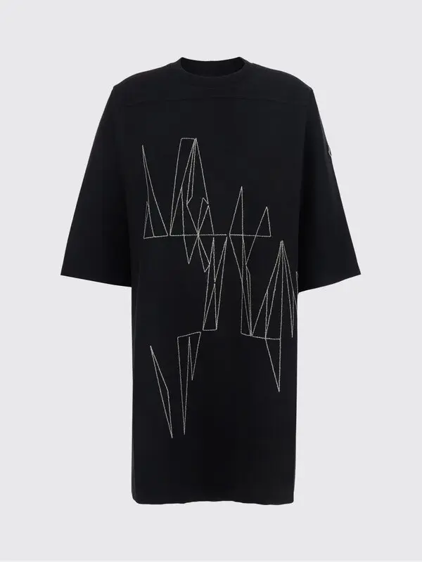 RICK OWENS + MONCLER Cotton Oversized T-shirt With Stitching Rick Owens