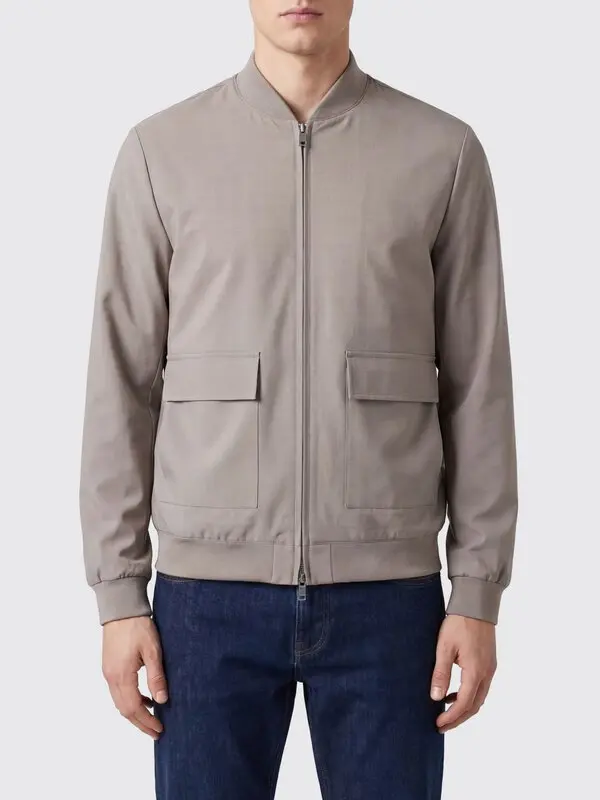 DUNO Wool-blend Bomber Jacket With Bomber Collar And Patch Pockets