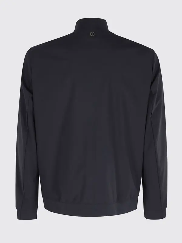 DUNO Wool-blend Bomber Jacket With Bomber Collar And Patch Pockets - Navy