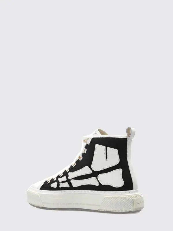Amiri Skel High-top Canvas And Leather Trainers With Abstract Pattern