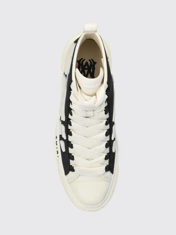 Amiri Skel High-top Canvas And Leather Trainers With Abstract Pattern