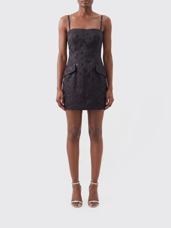 Sportmax Silk Polka Dot Sheath Mini Dress - Black