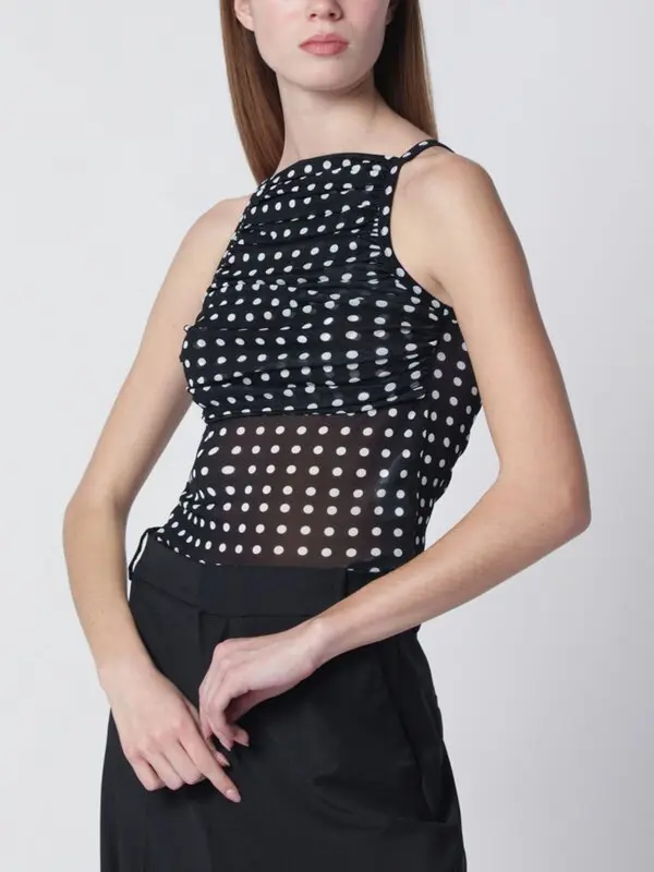 PATOU Polka Dot Viscose Top - Blue