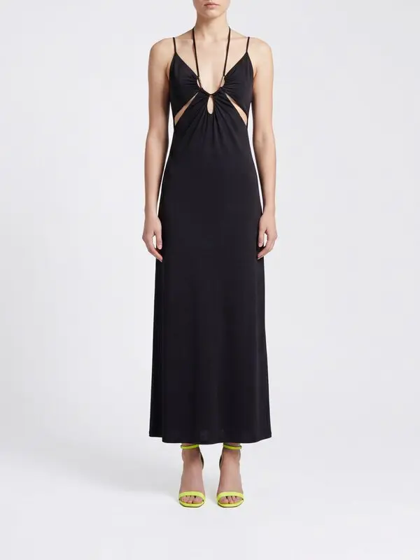 IV.AM Halterneck Maxi Dress With Cut-outs - Black