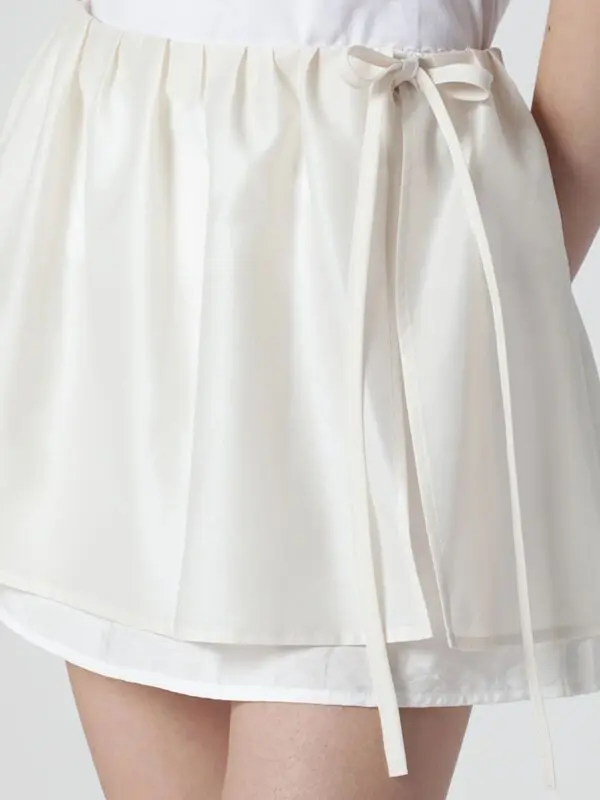 DUNST Satin Mini Skirt - White