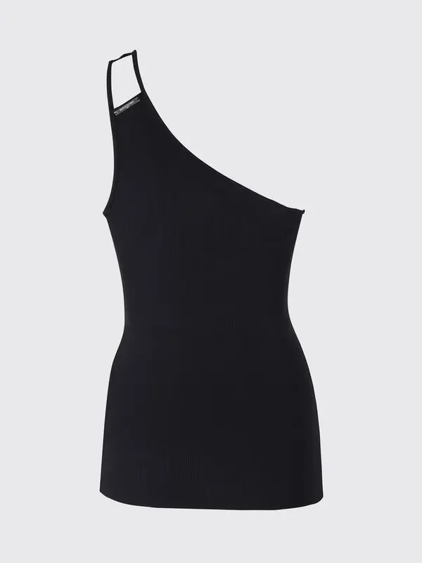 Maison Kitsuné One Shoulder Ribbed Knit Top