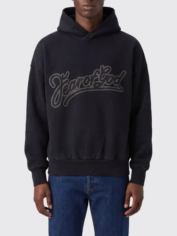 Fear Of God Relaxed Fit Cotton Hoodie With Printed Logo