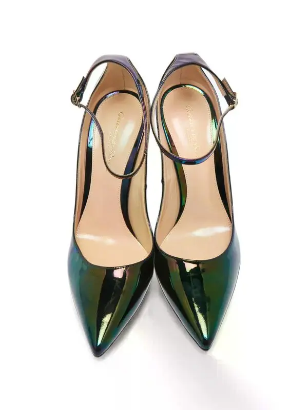 GIANVITO ROSSI Iridescent Leather Heeled Pumps