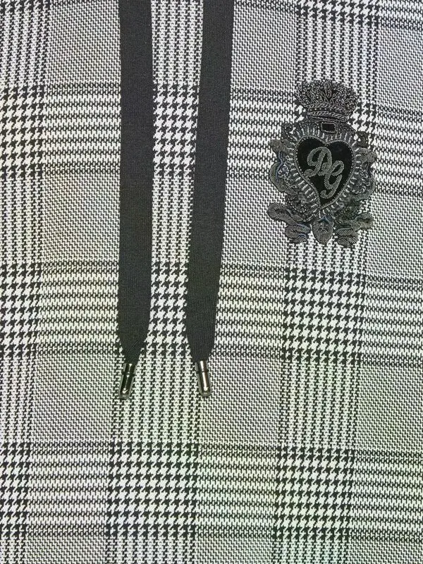 Dolce & Gabbana Plaid Pattern Drawstring Hoodie