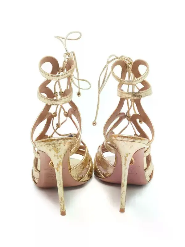 AQUAZZURA Python-embossed Platform Sandals