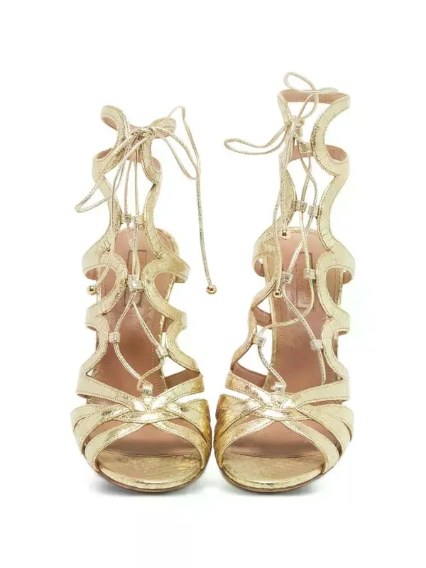 AQUAZZURA Python-embossed Platform Sandals