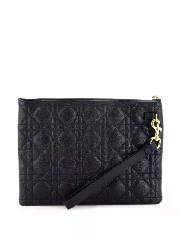 Dior Caro Daily Cannage Quilt Calfskin Medium Pouch