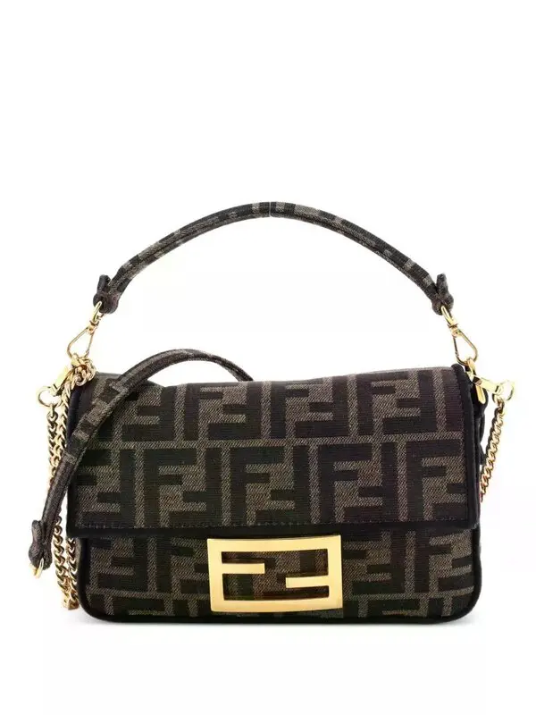 Fendi Zucca Canvas Mini Baguette Crossbody Bag - Brown