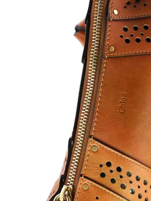 Chloé Hayley Perforated Leather Small Hobo Bag
