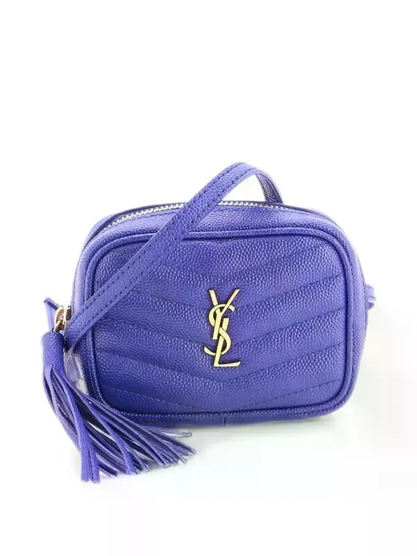 Saint Laurent Lou Camera Bag Matelassé Chevron Leather Baby Crossbody Bag - Blue