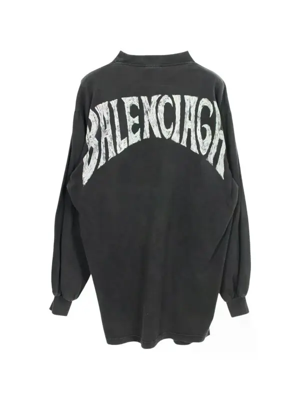Balenciaga 2010s Logo Print Long Sleeve T-shirt