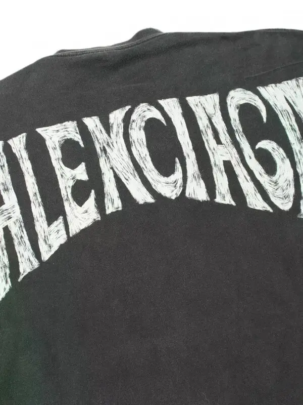 Balenciaga 2010s Logo Print Long Sleeve T-shirt