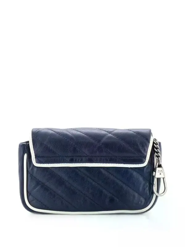 Gucci Gg Marmont Quilted Leather Super Mini Crossbody Bag - Blue