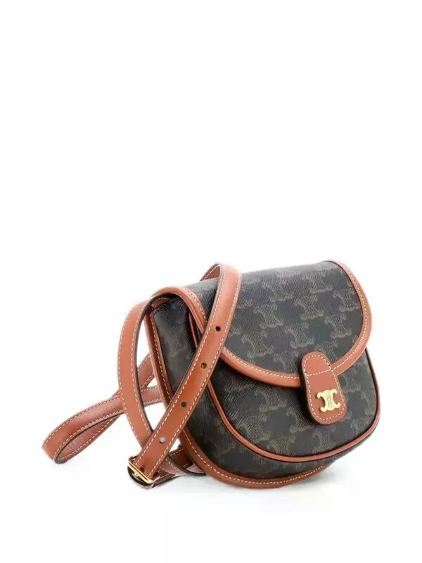 Celine Besace Flap Bag Triomphe Coated Canvas Mini Crossbody Bag