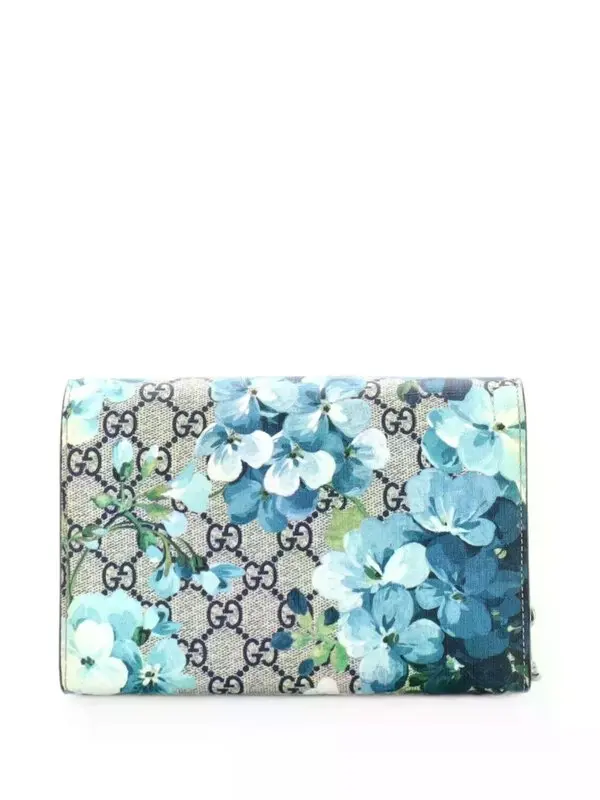 Gucci Dionysus Chain Wallet Blooms Print Gg Coated Canvas Small Crossbody Bag - Brown
